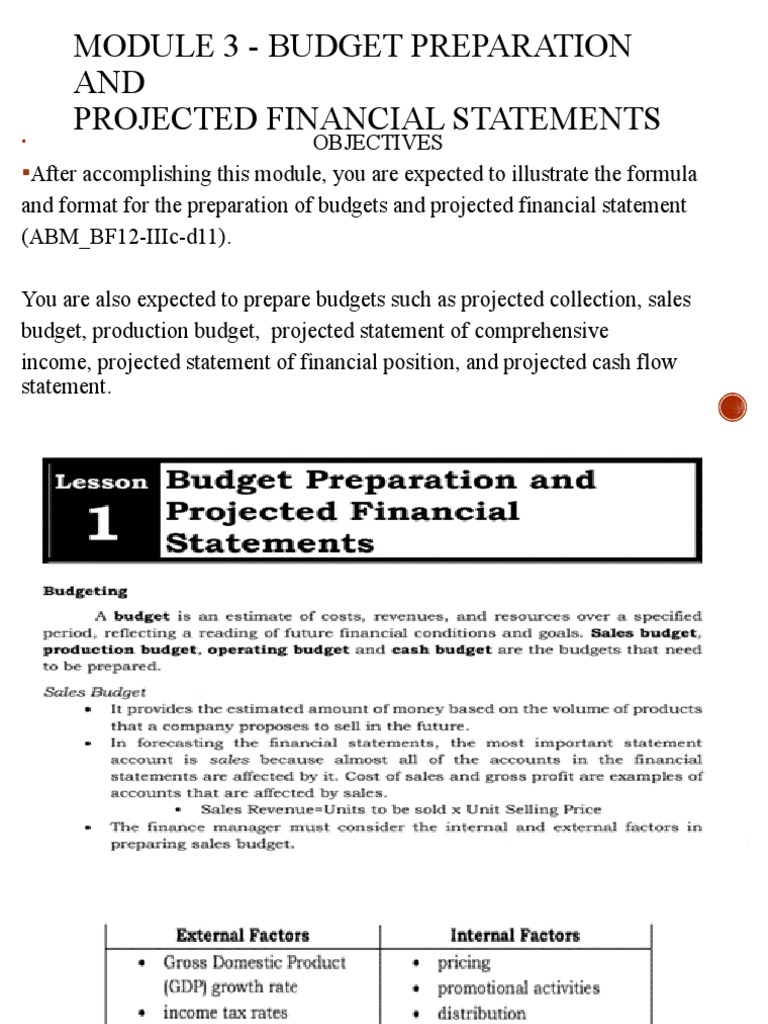 Module 3 Budget Preparation | PDF