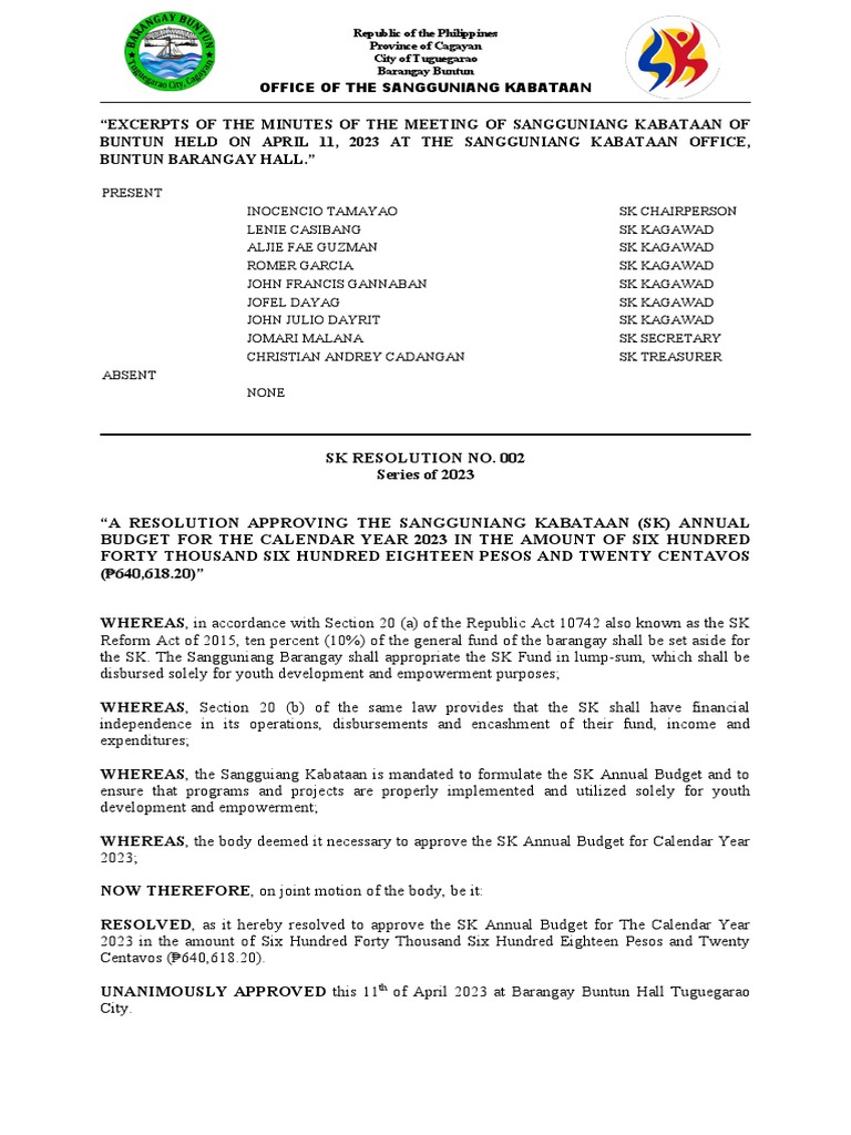 Reso 002-2023 | PDF | Government | Philippines