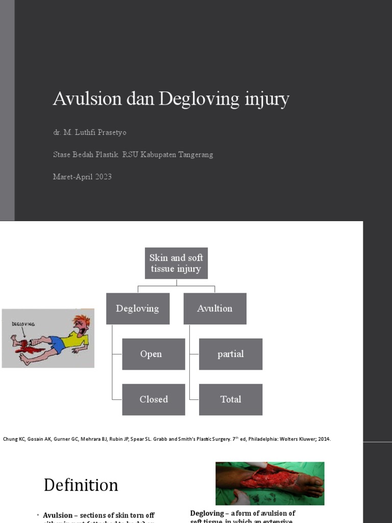 Avulsi Dan Degloving Injury Dr. Luthfi | PDF | Injury | Diseases And Disorders