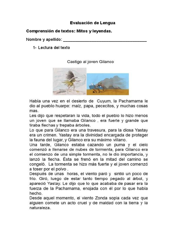 Evaluacion de Lengua | PDF