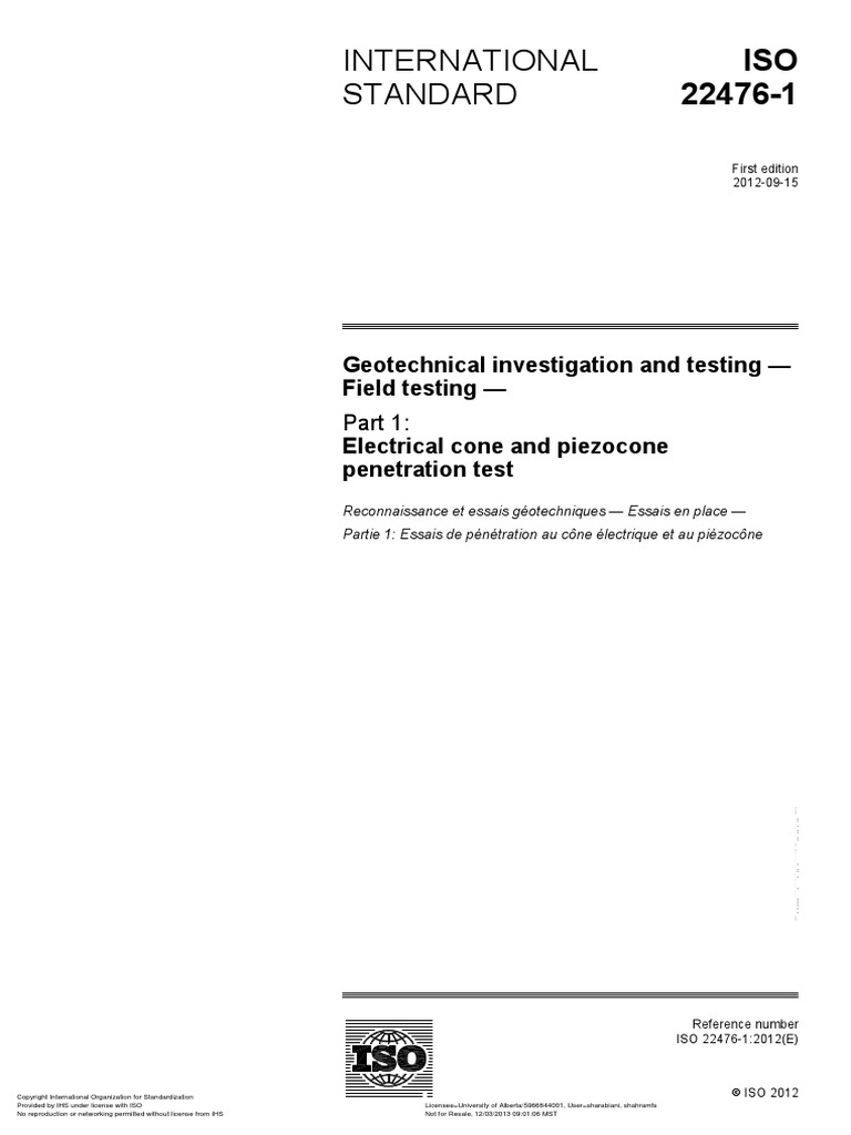 Iso 22476-1-2012 | PDF | Metrology