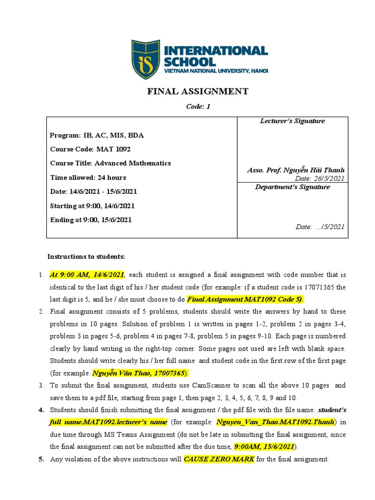 Final Assignment MAT1092 Code 1 1 | PDF | Internal Rate Of Return | Present Value