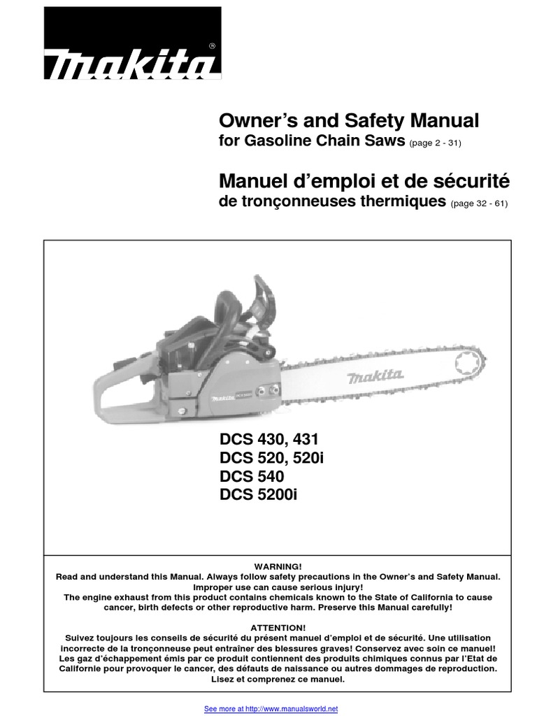 Makita dcs430 dcs431 dcs520 Dcs520i dcs540 dcs5200 Dcs5200i | PDF | Manufactured Goods