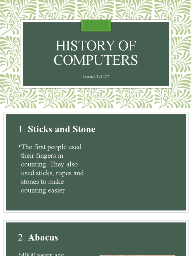 History of Computers TLE ICT 8 2022 | PDF