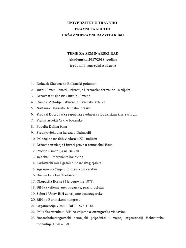 DPR - Seminarski Radovi - Teme 5 | PDF