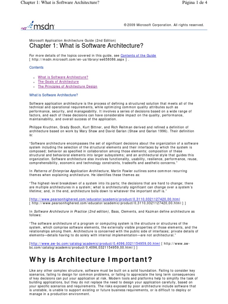 Chapter 1: What Is Software Architecture? | PDF | Software Architecture ...