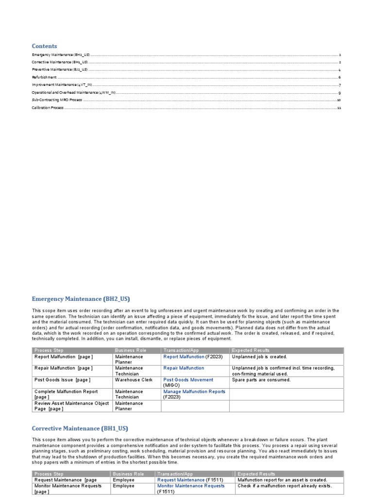 SAP PM Process List | PDF | Accounts Payable | Cost