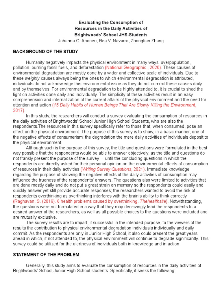 Survey Research Paper - Tjic 6 - Ahonen Navarro Zhang | PDF | Sampling ...