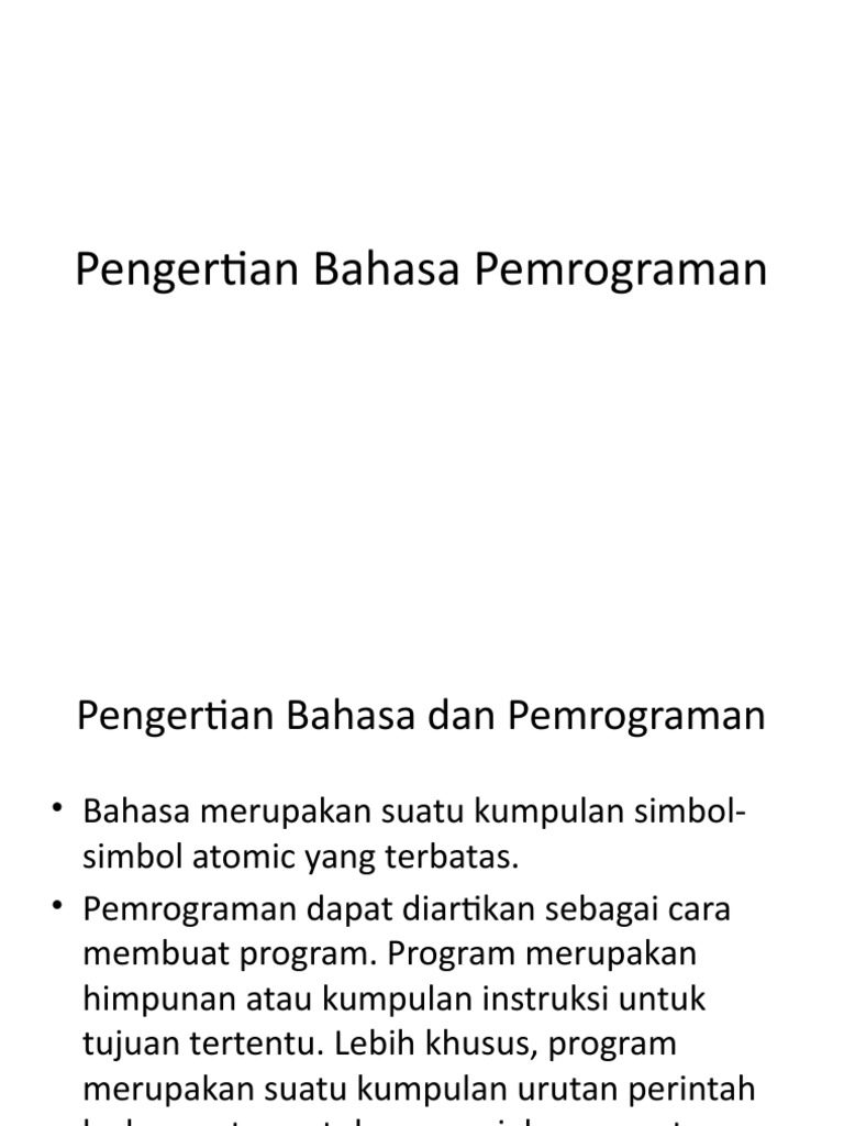 Pengertian Bahasa Pemrograman | PDF