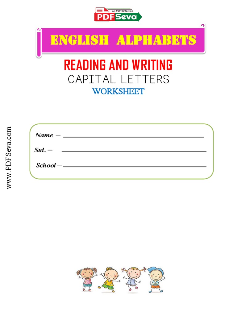 Worksheets focusing on practicing capital letters A through Z | PDF