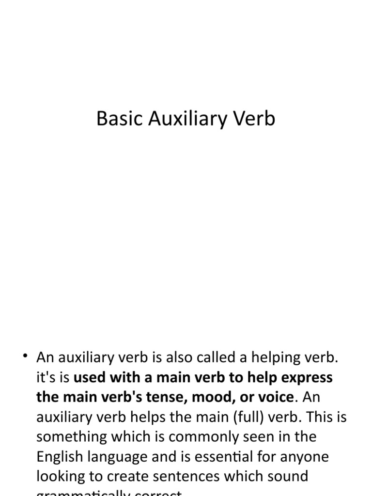 Understanding Auxiliary Verbs in English | PDF | Verb | Grammatical Tense