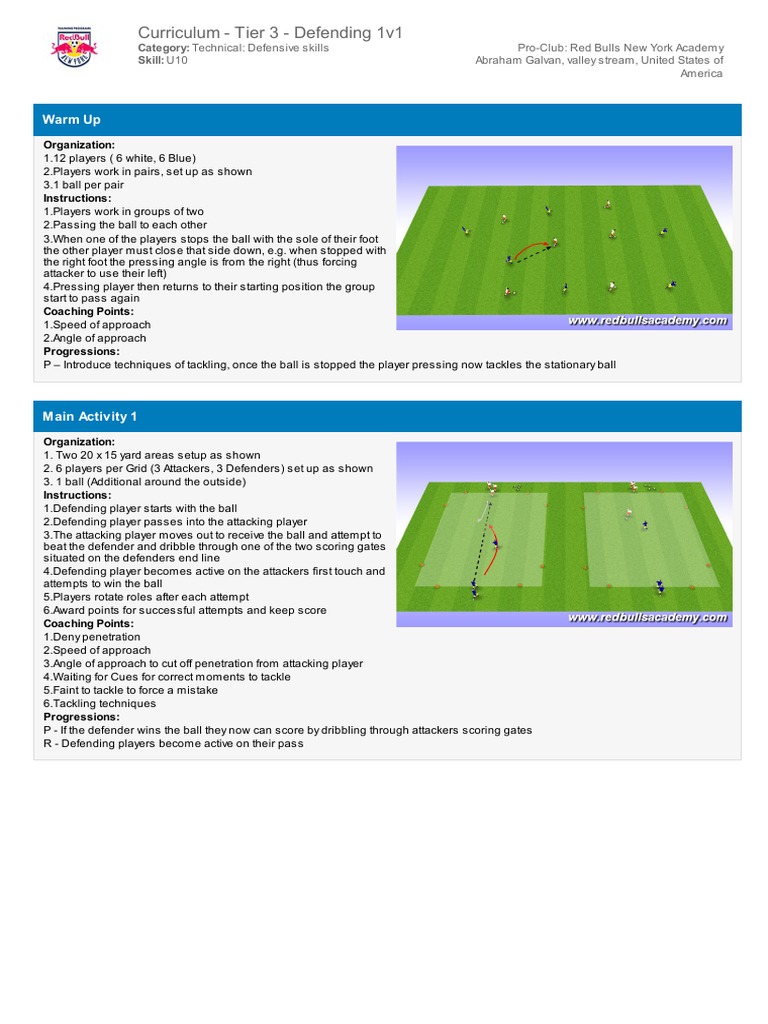 1v1 Defending: A Curriculum for Teaching Defensive Skills Against ...