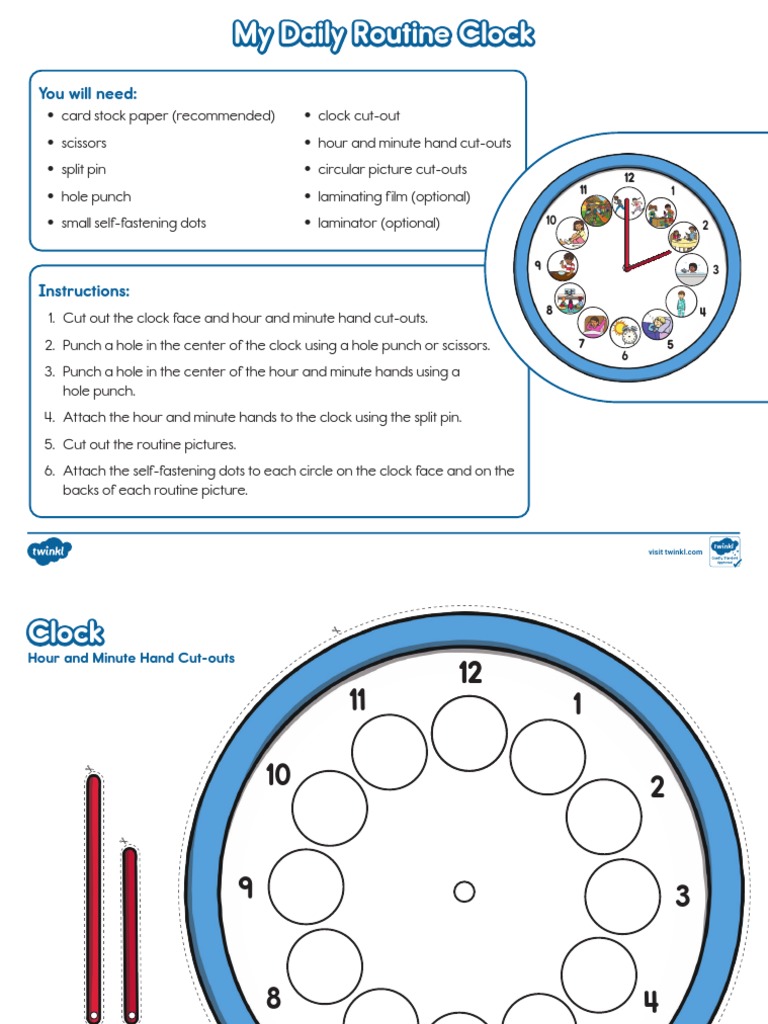 Color My Daily Routine Clock Craft | PDF | Home & Garden
