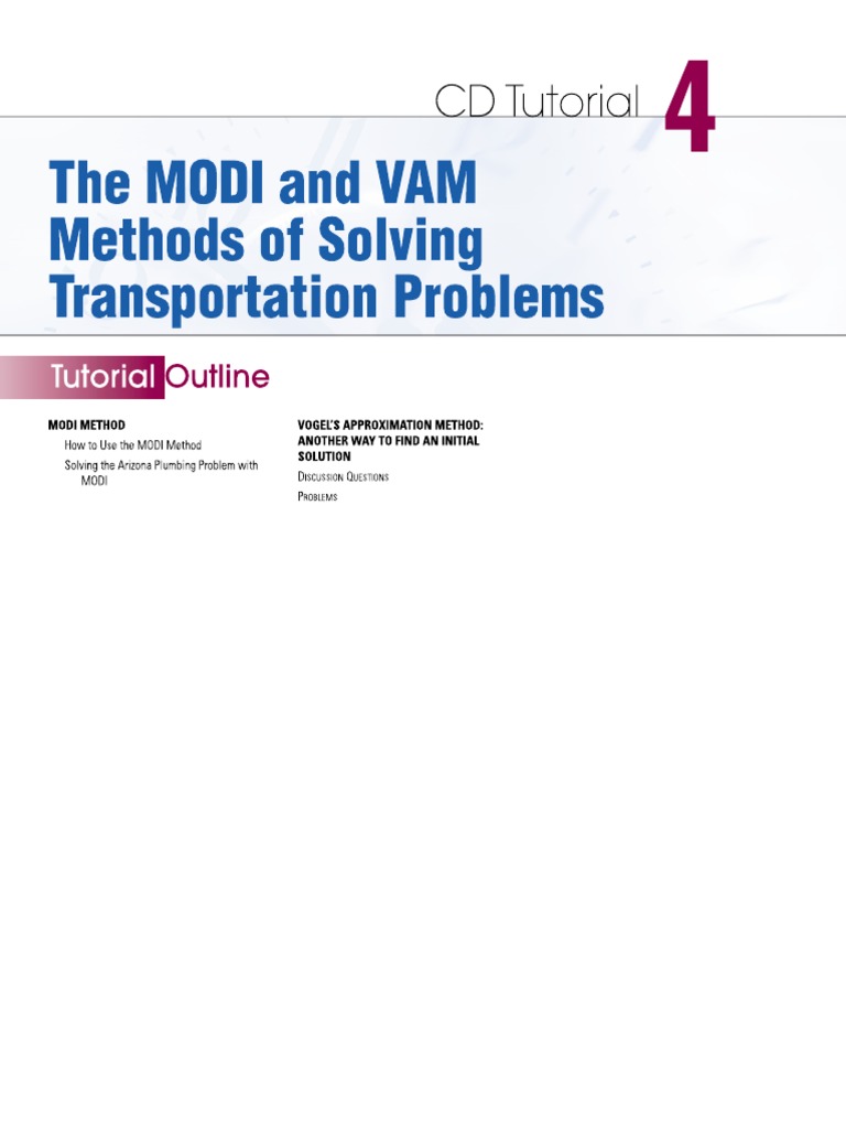 MODI and VAM Methods Explained | PDF