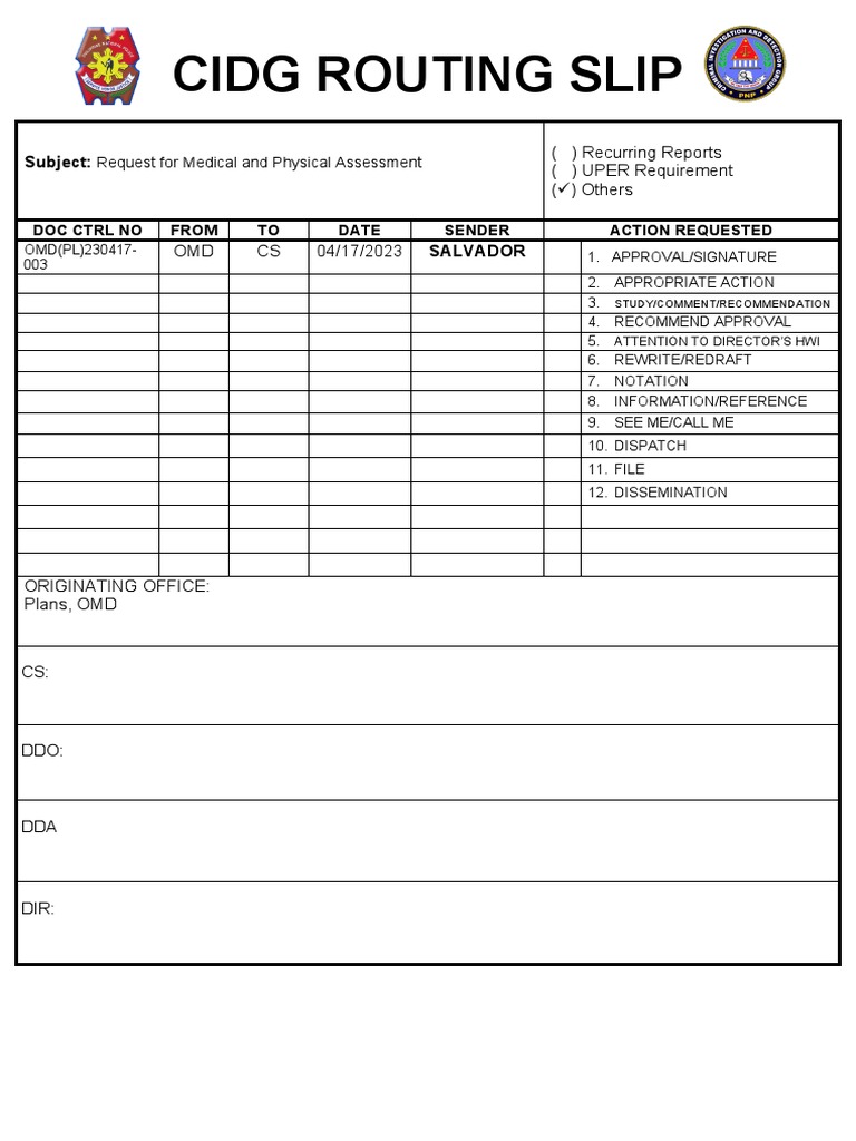 Routing Slip Pdf