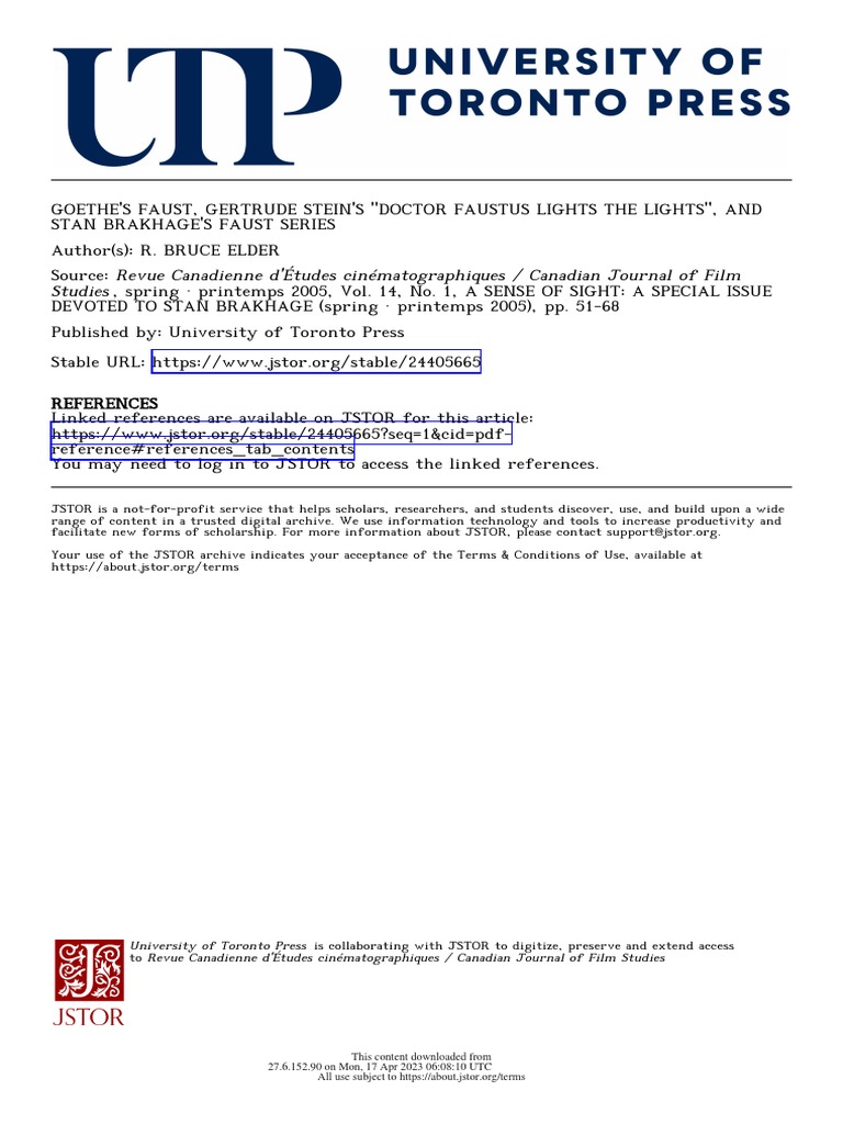 R. Bruce Elder | PDF | Faust | Johann Wolfgang Von Goethe