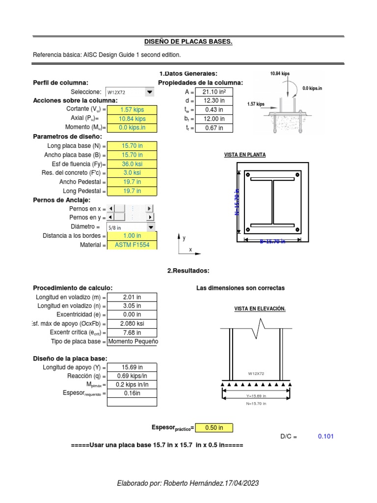 Placa Base Columna Metalica | PDF