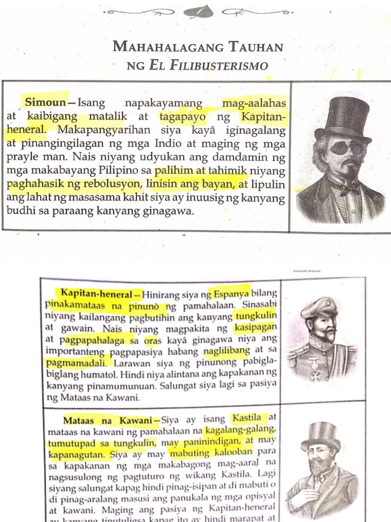 Tauhan NG El Filibusterismo | PDF