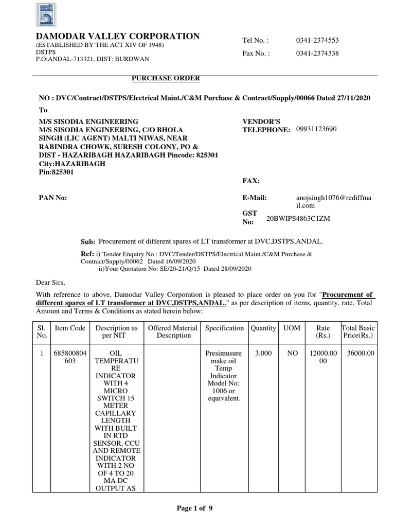 Transformer Auxilaries | PDF | Transformer | Invoice