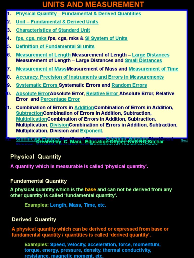 Class11 2 Units and Measurements | PDF | Accuracy And Precision ...