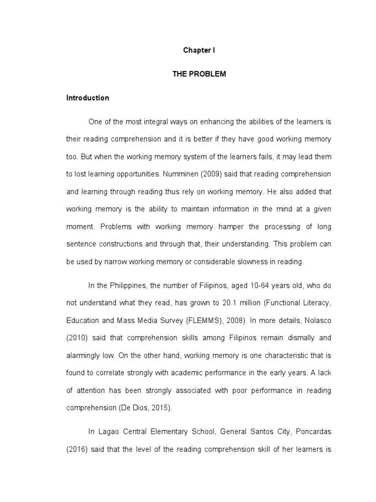 Relationship Between Working Memory and Reading Comprehension | PDF ...