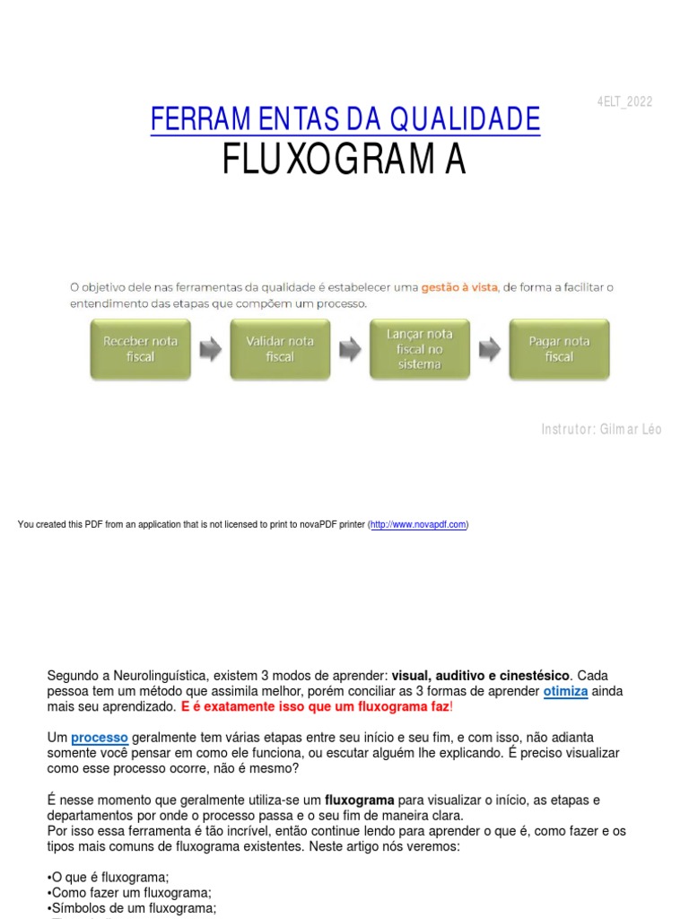 Fluxograma Pger | PDF | Aprendizado | Pensamento