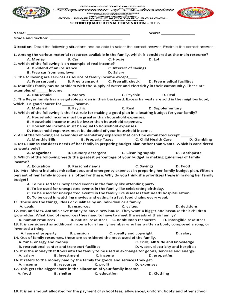 Tle Second Quarter Final Examination | PDF | Food Preservation | Pickling