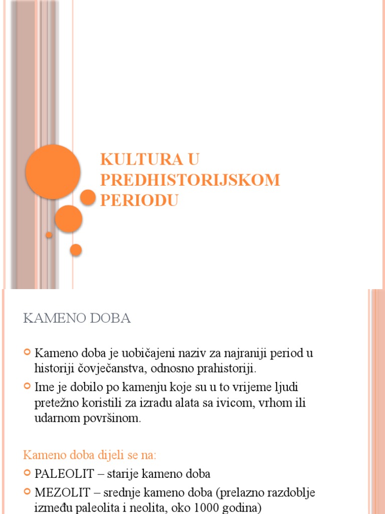 Kultura U Predhistorijskom Periodu | PDF