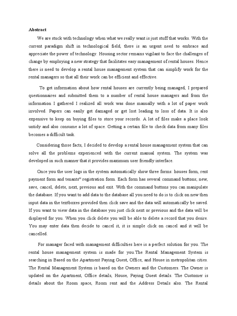 Room Rental Thesis | PDF | Renting | Landlord