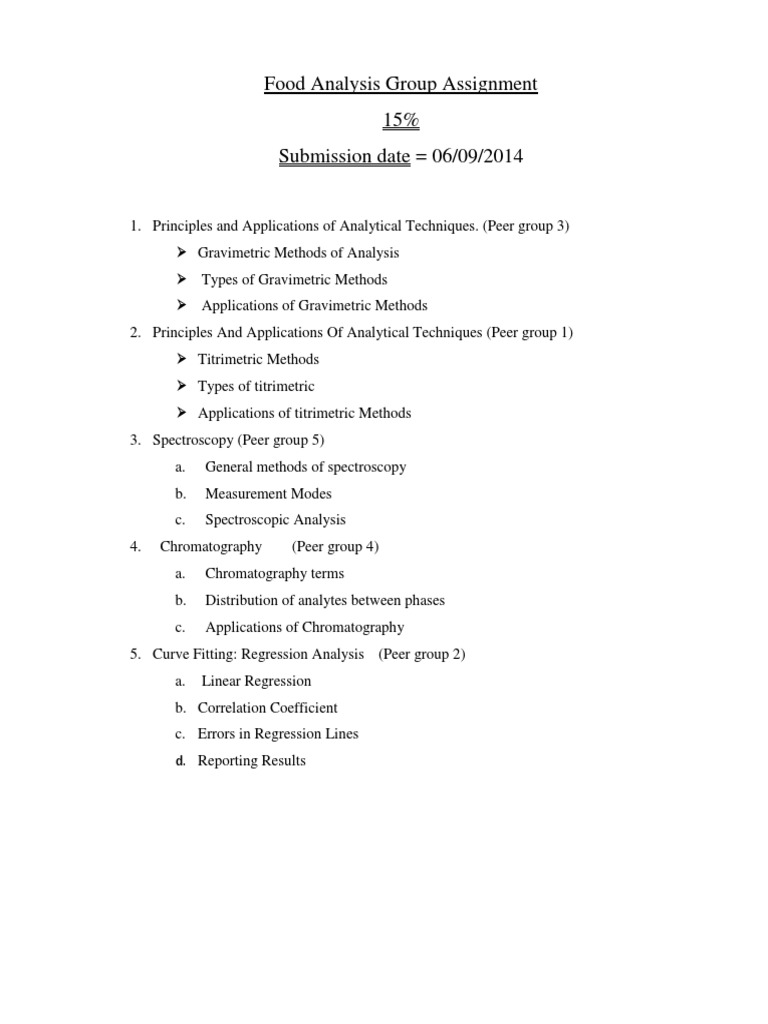 Food Analysis Assignment | PDF