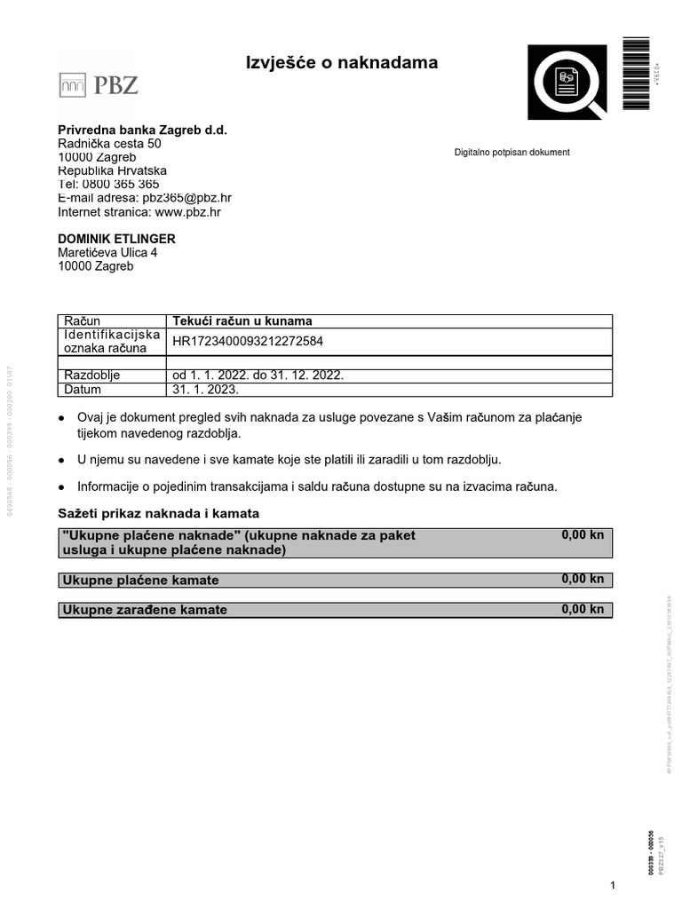 Izvjesce o Naknadama (PBZ) | PDF