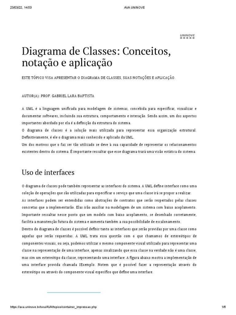 10 Diagrama De Classes Conceitos Notação E Aplicação Pdf Linguagem De Modelagem Unificada