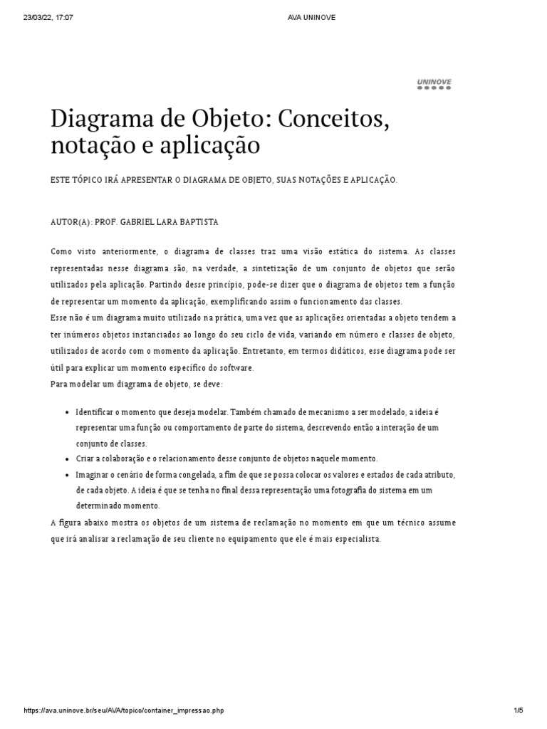 11 Diagrama de Objeto Conceitos, Notação e Aplicação | PDF | Linguagem ...