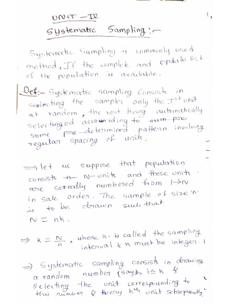 Systematic Random Sampling Pdf