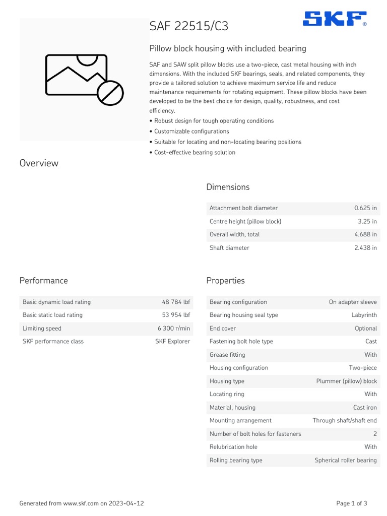 SKF SAF 22515 - C3 Specification | PDF | License | Application Software
