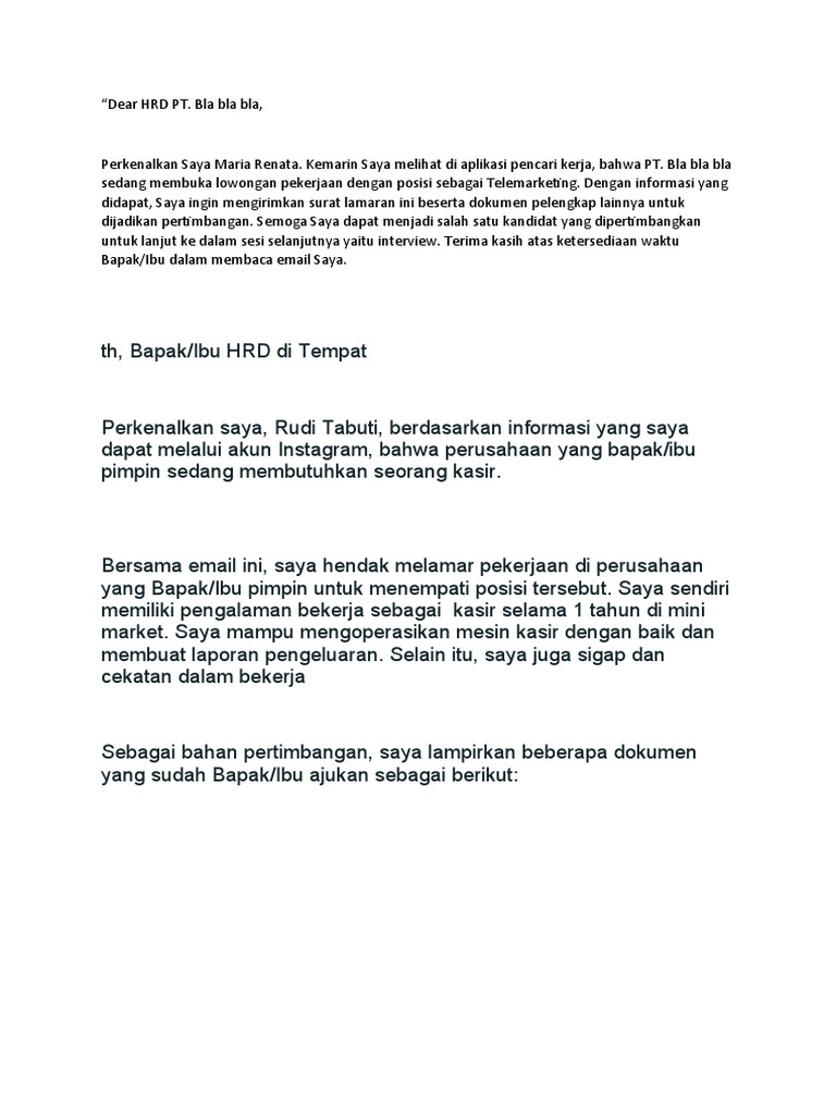 Dear HRD PT | PDF | Karier & Perkembangan