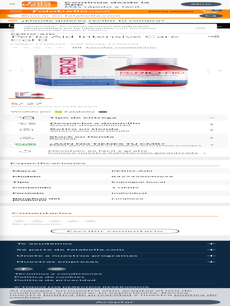 Perio Aid Intensive Care Col 0 PERIO-AID Falabe | PDF | Cookie HTTP
