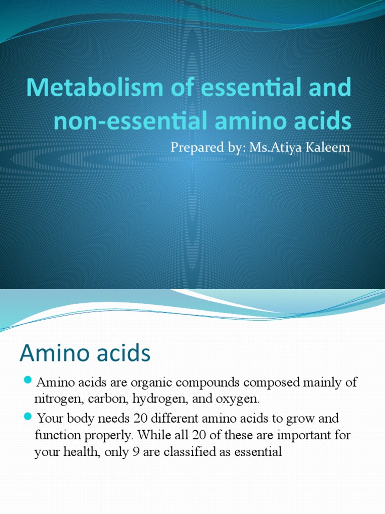 Metabolism of Essential and Non-Essential Amino Acids | PDF ...