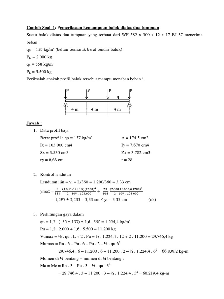 Contoh Soal Balok Lentur | PDF