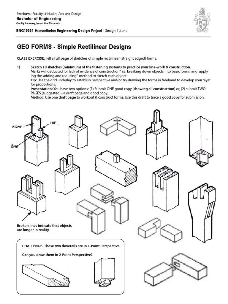 Design Folio 1b_Geo Forms Handout_Rectilinear 2023 | PDF