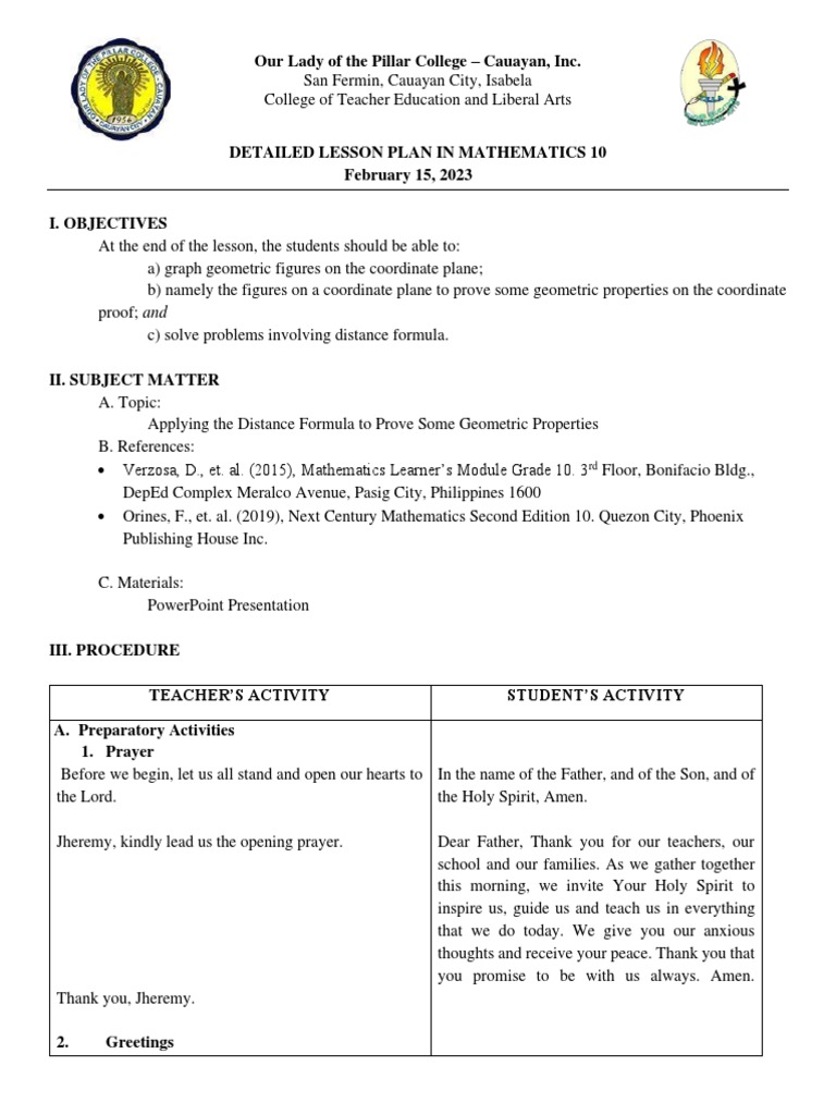 Distance Formula in Geometry Proofs | PDF | Plane (Geometry) | Geometry
