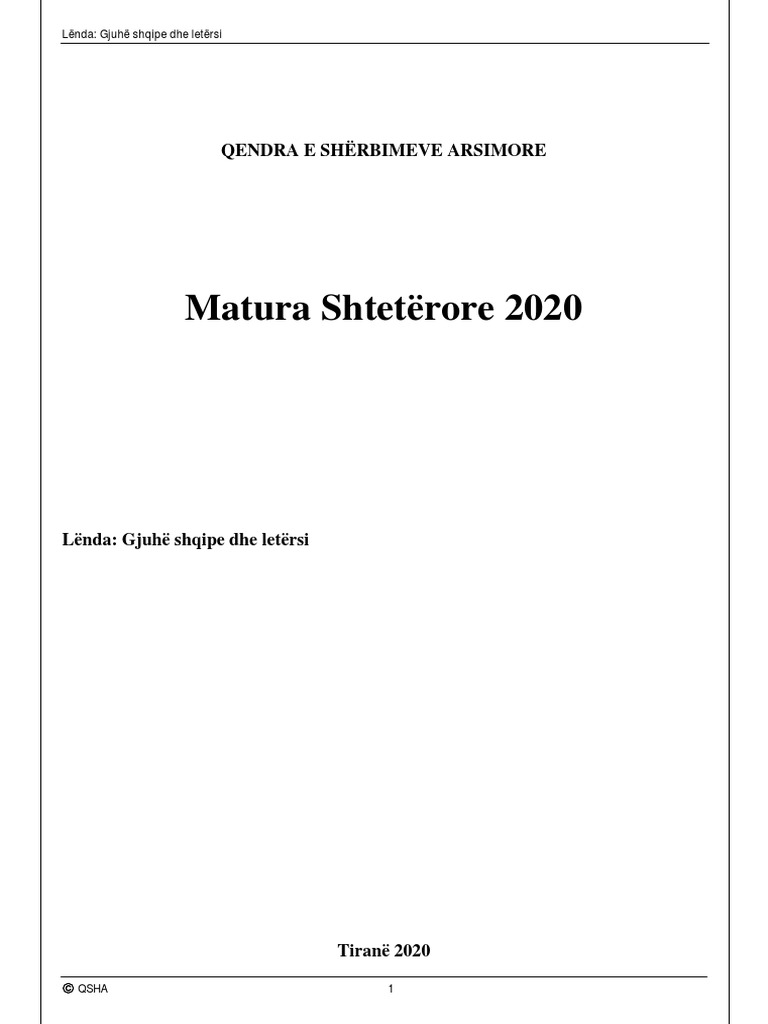 Gjuhe Shqipe A | PDF