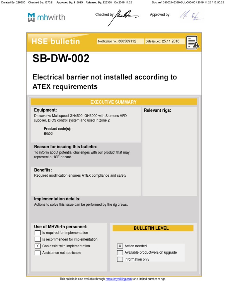 1320 - Mhwirth SB-DW-002 | PDF | Safety