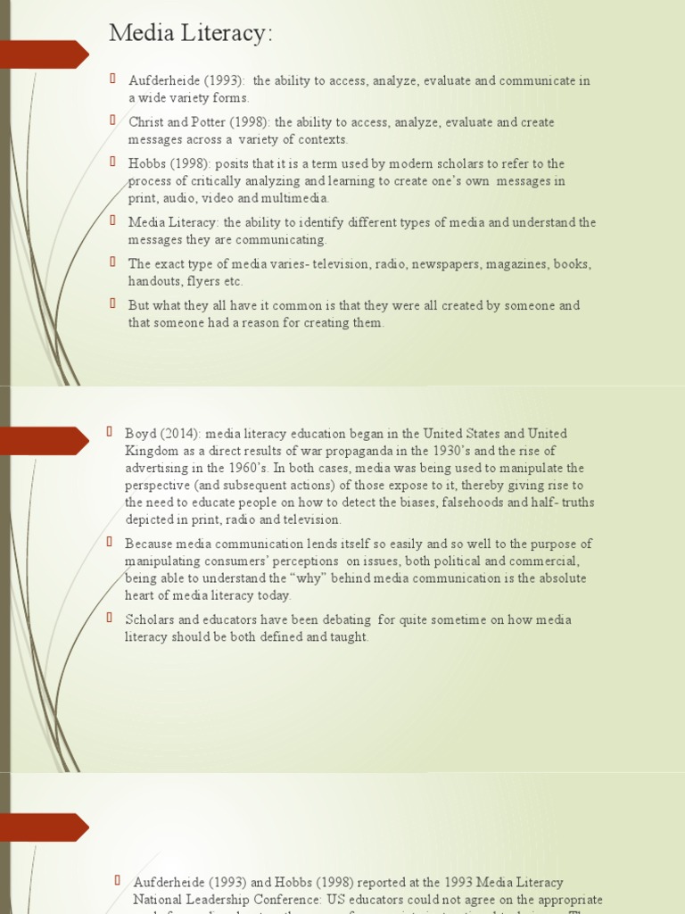 Media Literacy and 5 Concepts | PDF | Mass Media | Media (Communication)