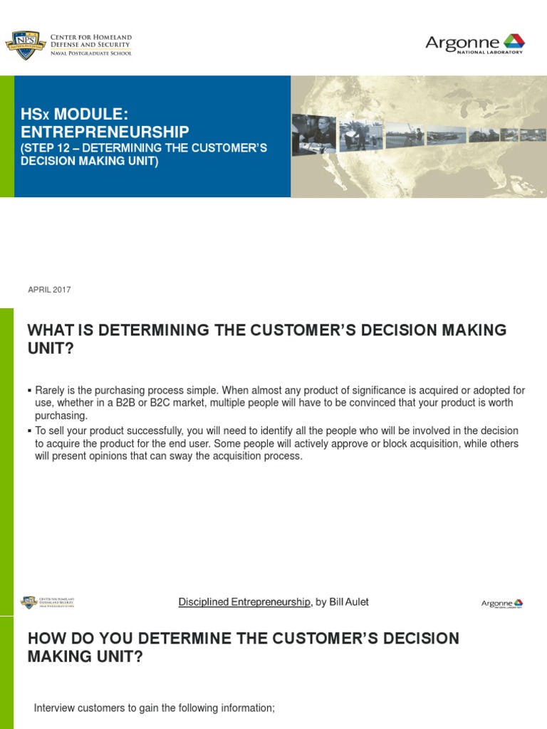 Determining the Customer's Decision Making Unit: Identifying Key Stakeholders in the Purchase ...