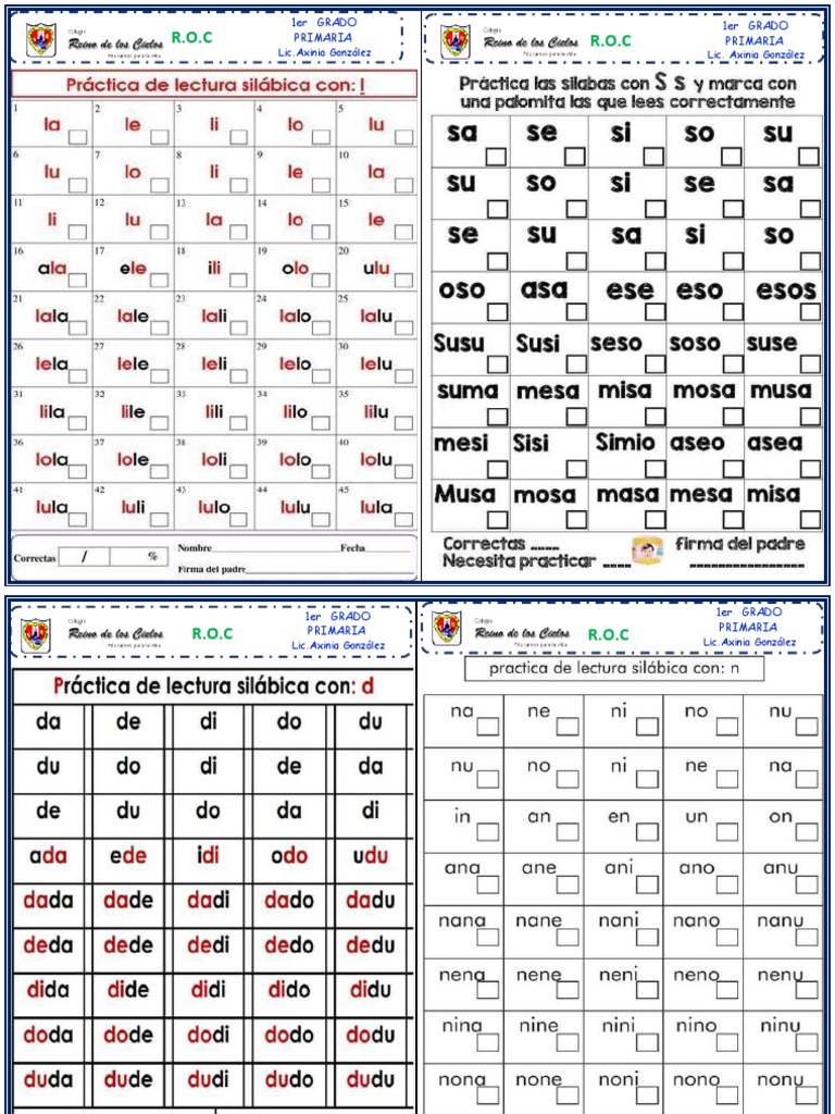 Lectura Silábica S, L, D, N, T, F | PDF