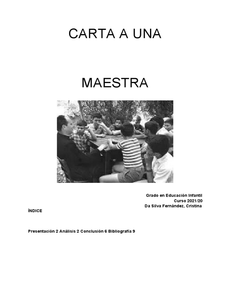 Carta A Una Maestra | PDF | Enseñando | Aprendizaje