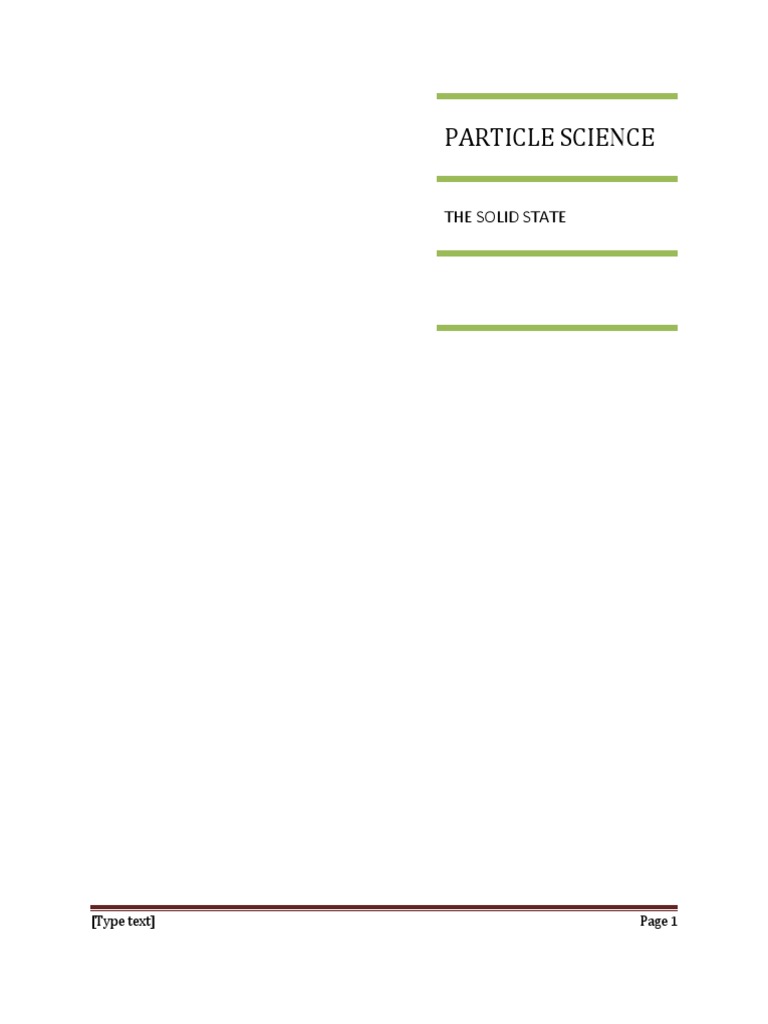 PARTICLE SCIENCE Solid State | PDF | Crystallization | Intermolecular Force