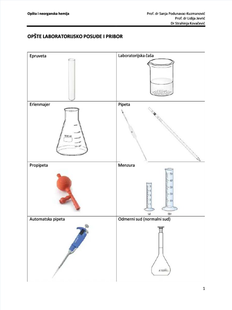 Laboratorijski Pribor I Posuđe | PDF