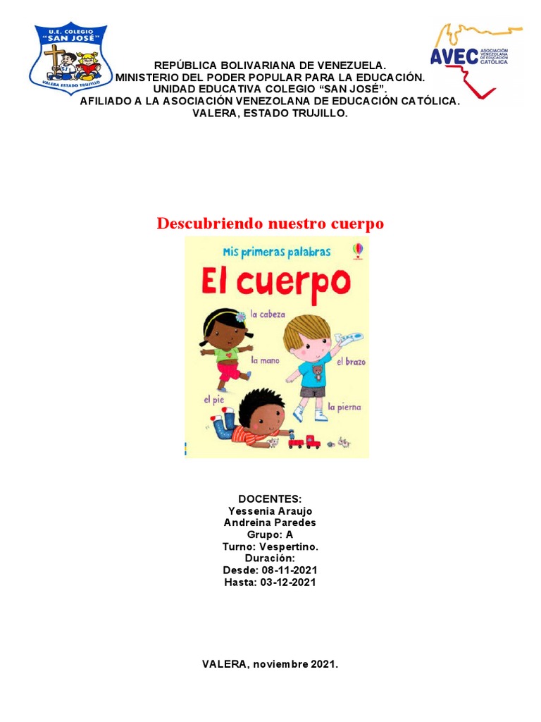 Proyecto Sobre El Cuerpo Humano | PDF | Adviento | Aprendizaje